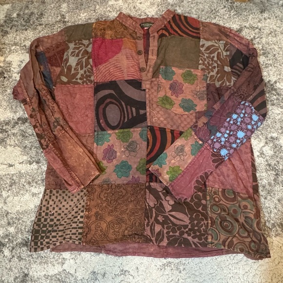 Kathmandu | Tops | Kathmandu Patchwork Tunic Shirt Large | Poshmark